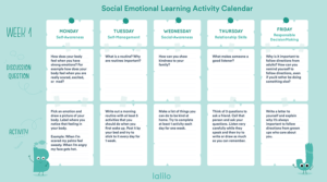 Social Emotional Learning Activity Calendar – Lead and Learn From the Heart
